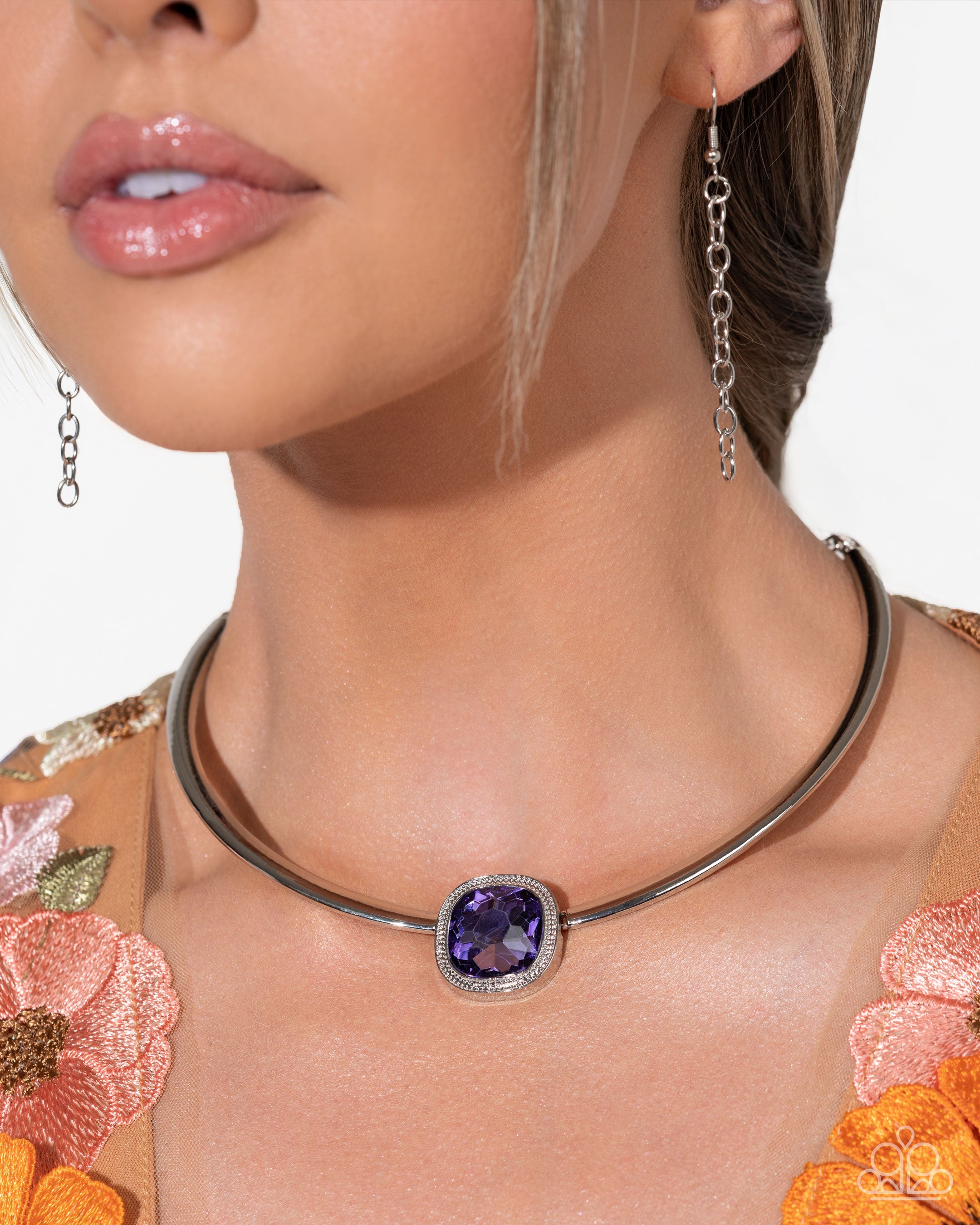 Adorably Asscher - purple - Paparazzi necklace – JewelryBlingThing