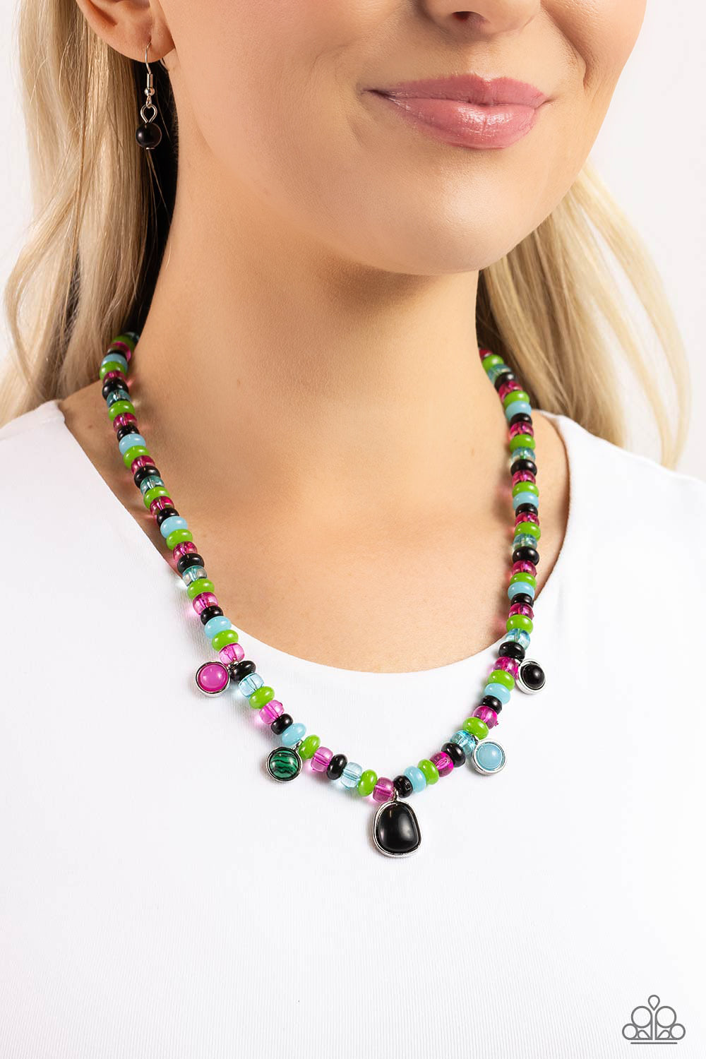 Colorfully California - black - Paparazzi necklace – JewelryBlingThing