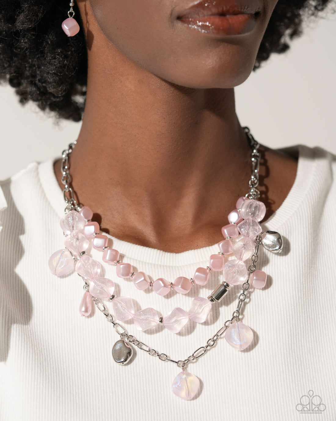 Cubed Cameo - pink - Paparazzi necklace – JewelryBlingThing