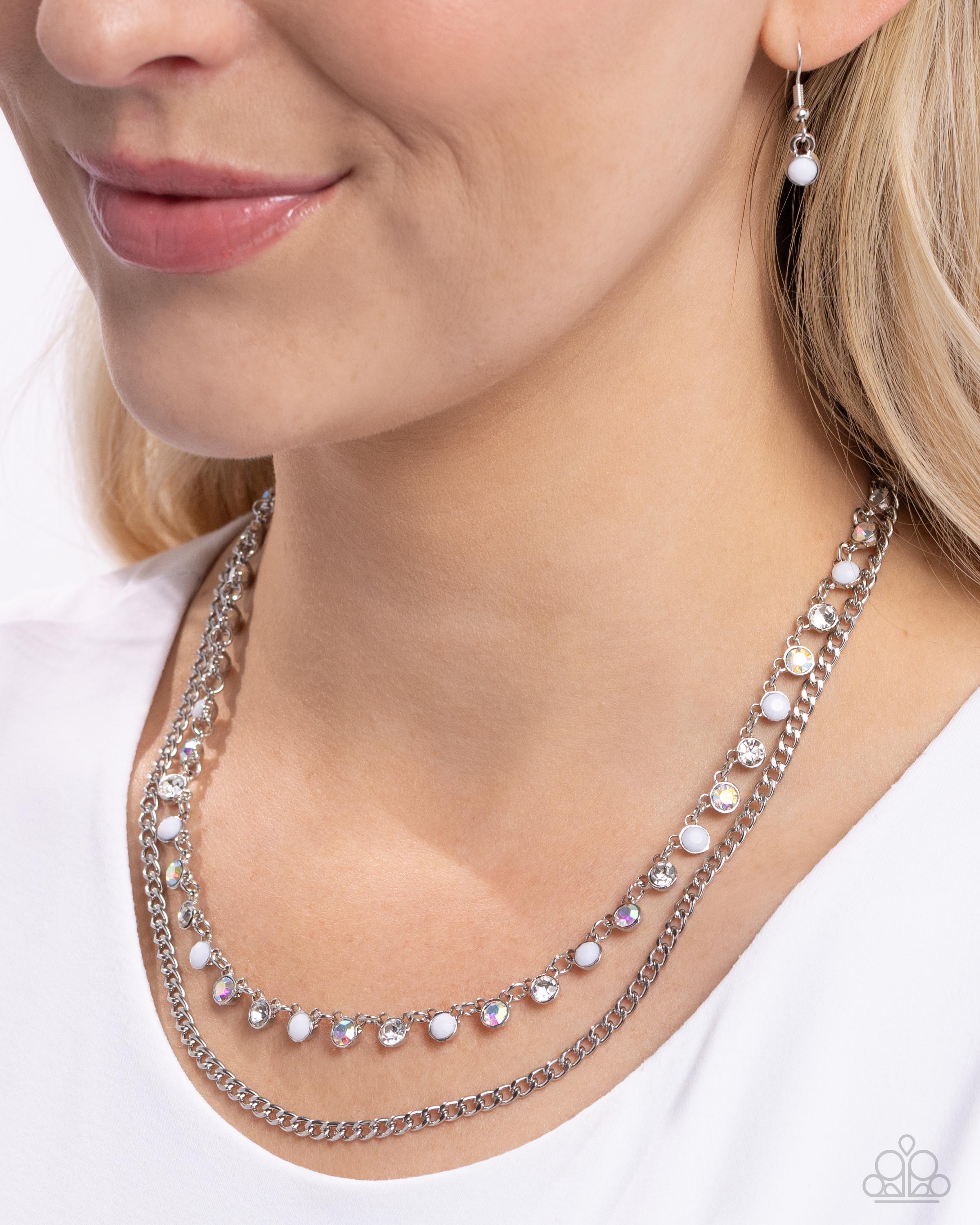 Delicate Dame - white - Paparazzi necklace – JewelryBlingThing