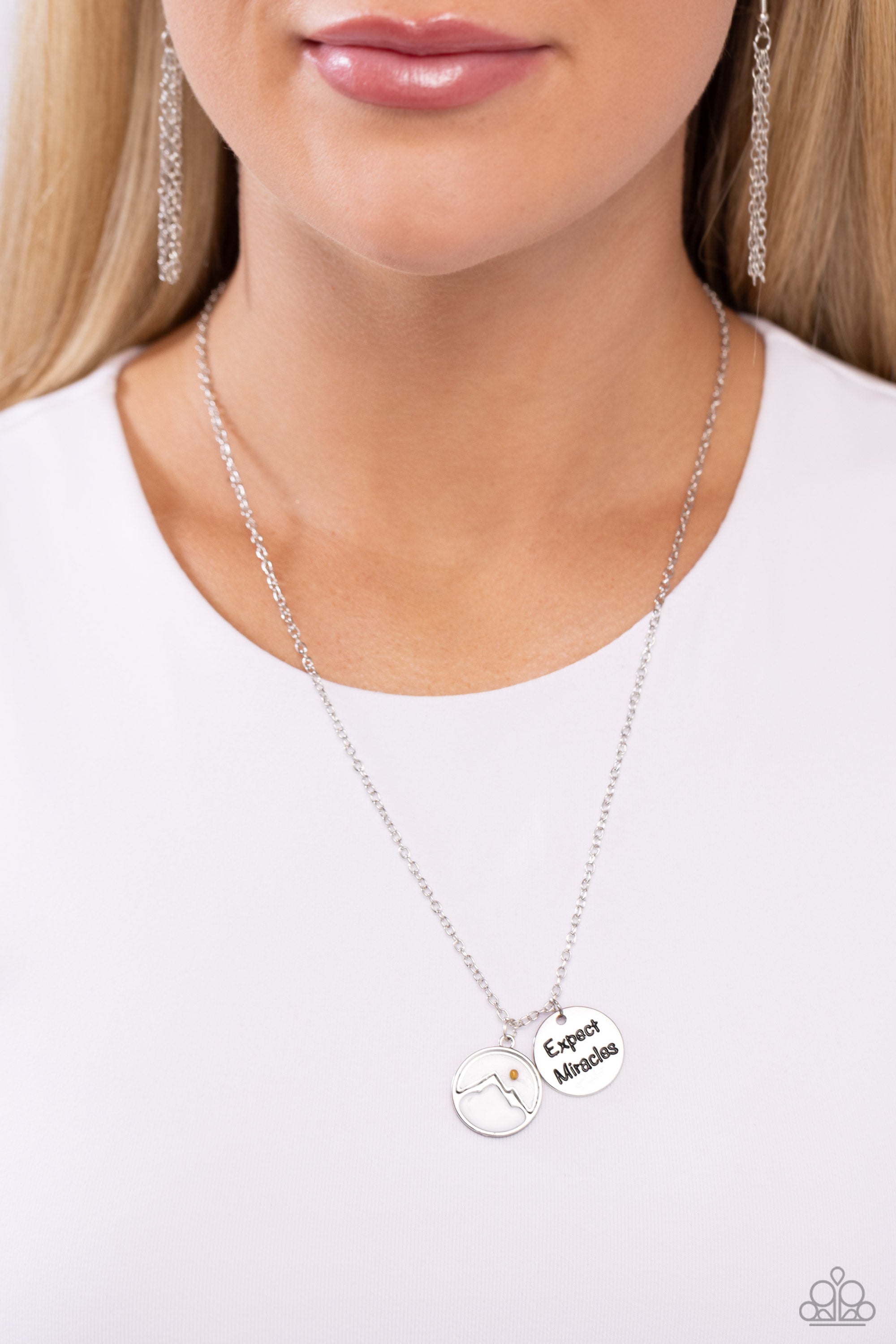 Expect Miracles - white - Paparazzi necklace – JewelryBlingThing