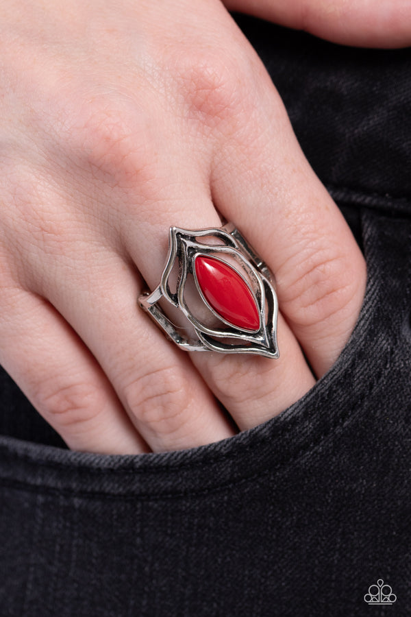 Fearless Fluorescence - red - Paparazzi ring – JewelryBlingThing