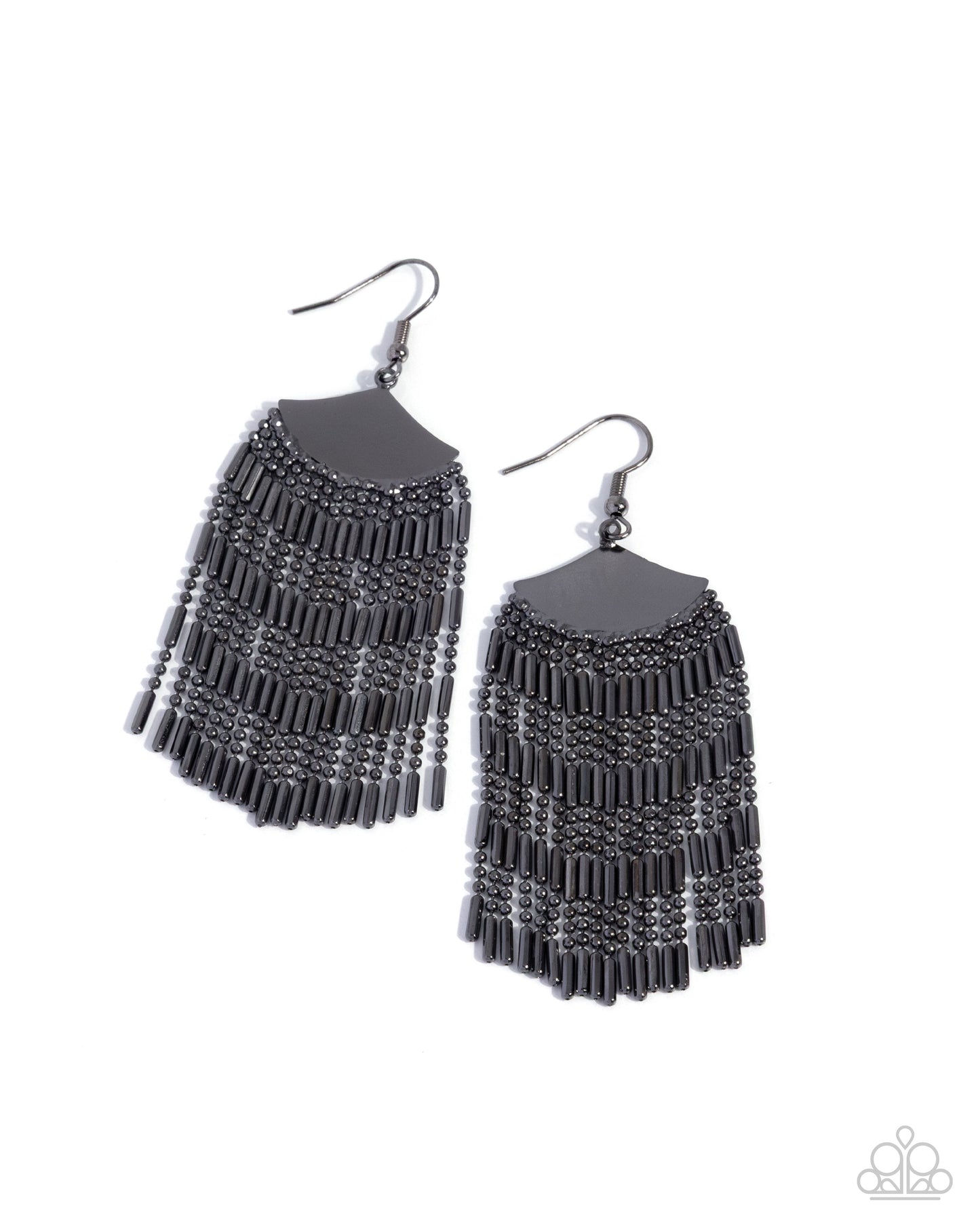Fringe Foundation - black - Paparazzi earrings – JewelryBlingThing