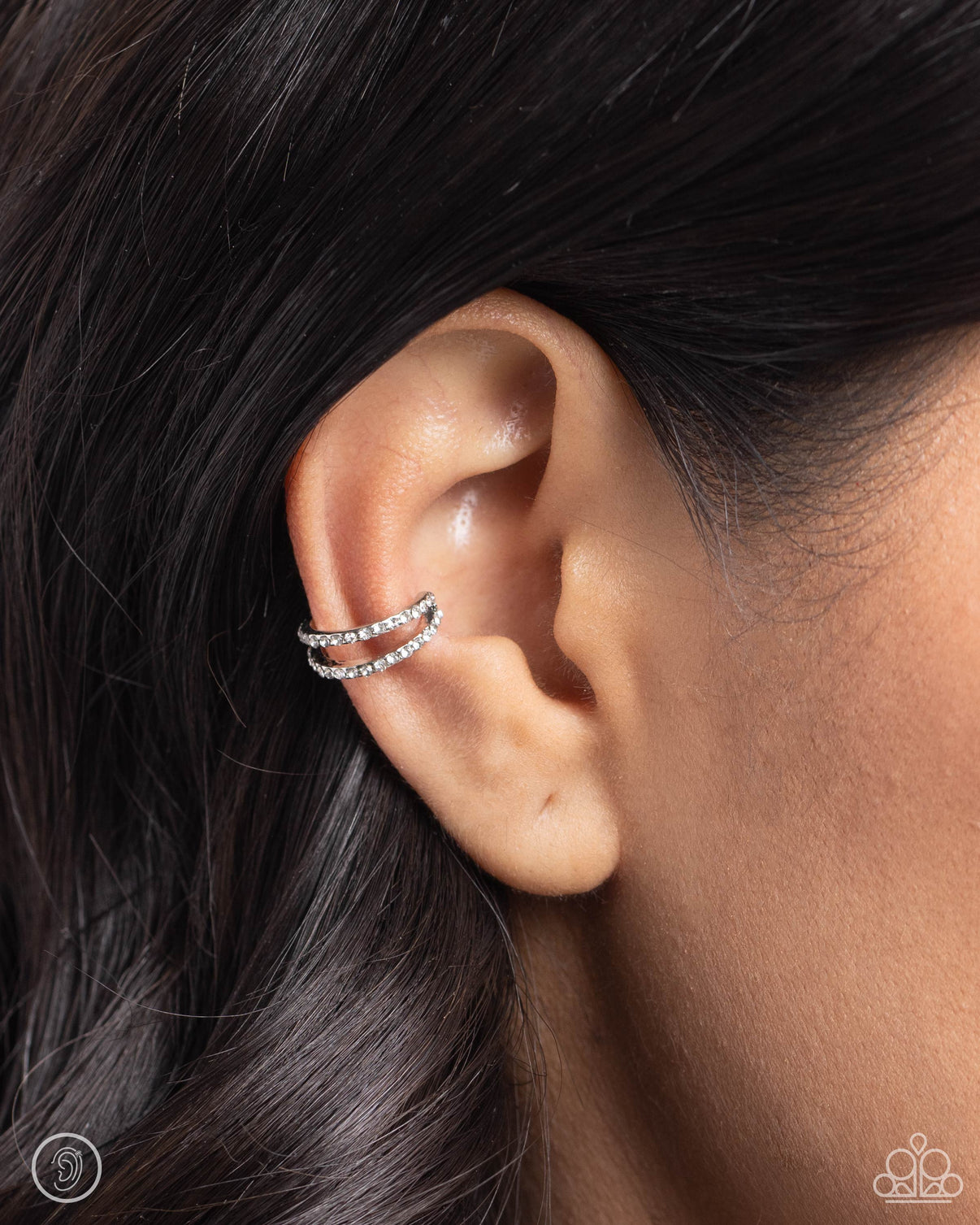 Monochromatic Mystique - white - Paparazzi ear cuff – JewelryBlingThing