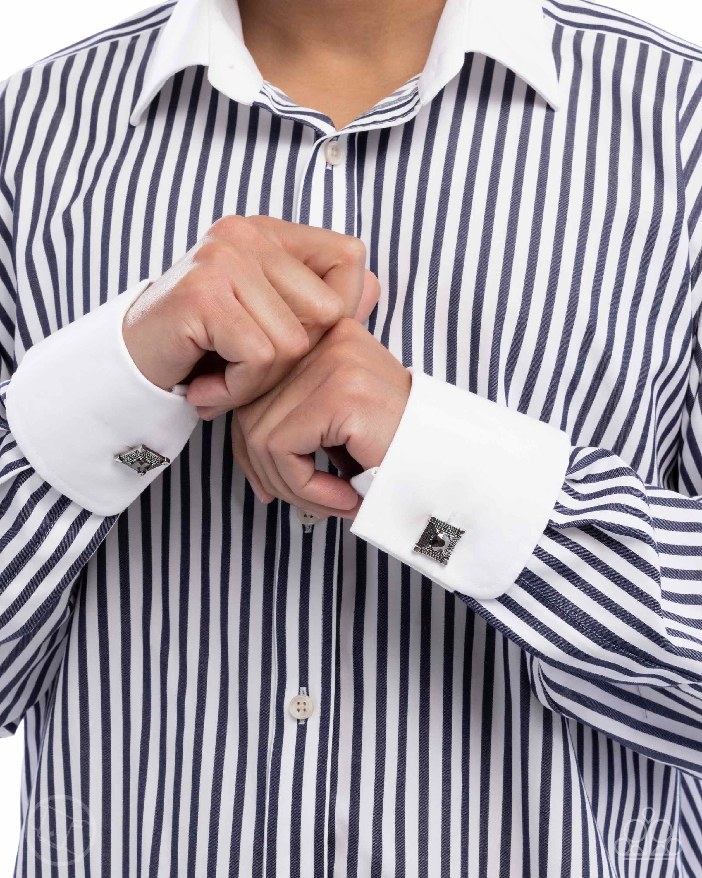 Squared Swagger - silver - Paparazzi MENS cufflinks – JewelryBlingThing