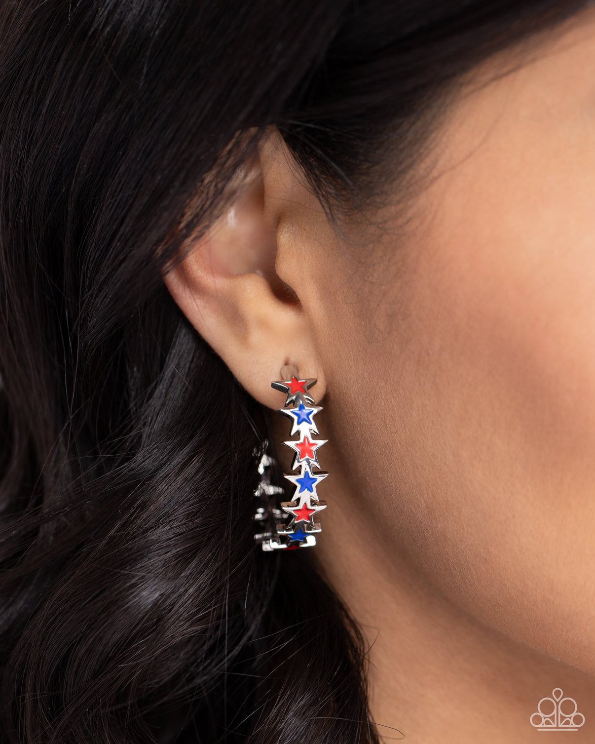 Star Spangled Statement - multi (red, white and blue) - Paparazzi earr ...