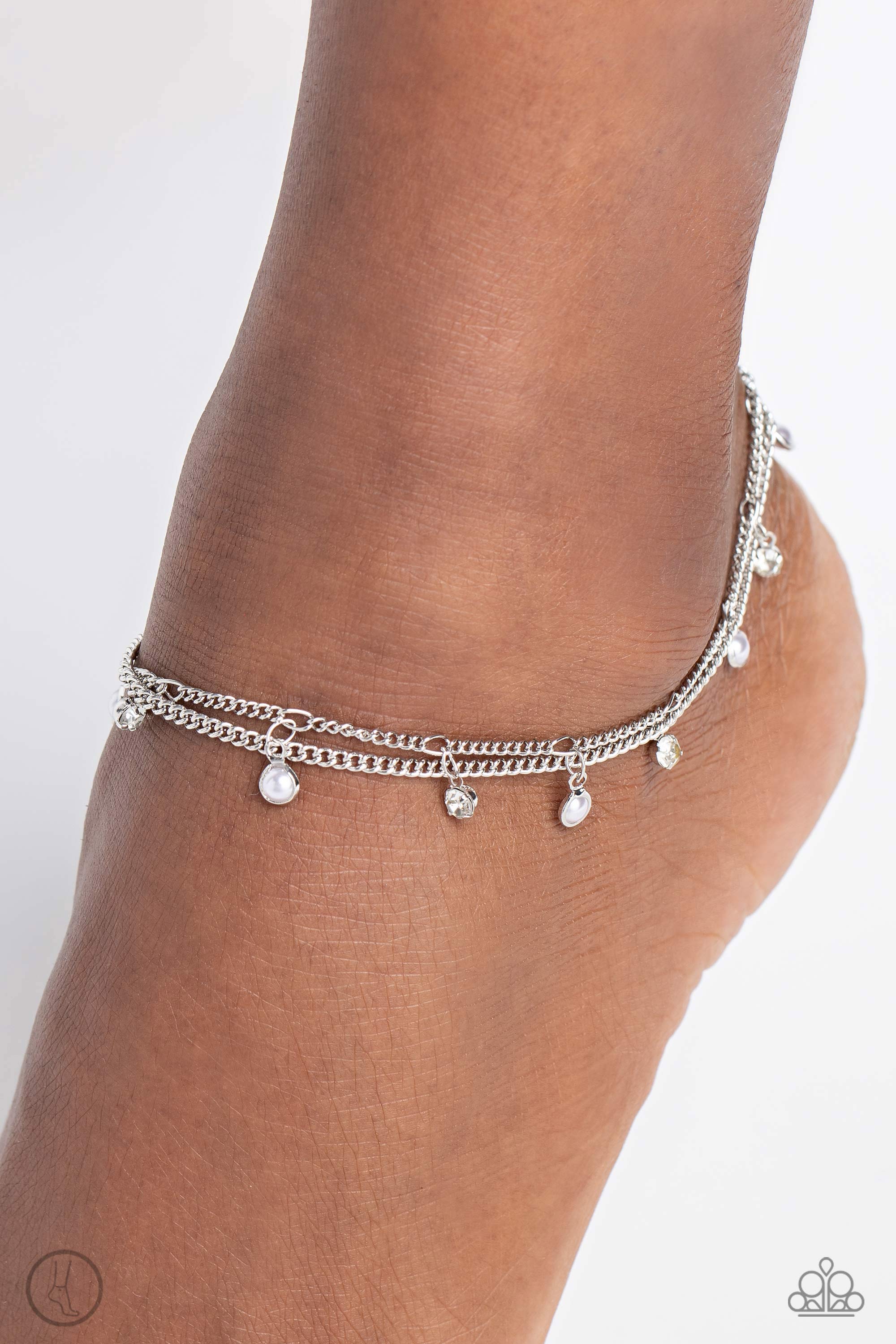 WATER You Waiting For? - white - Paparazzi anklet – JewelryBlingThing
