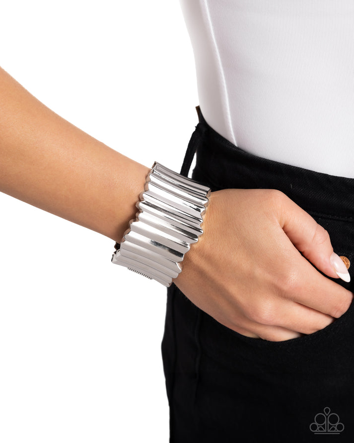 Warped Welding - silver - Paparazzi bracelet – JewelryBlingThing