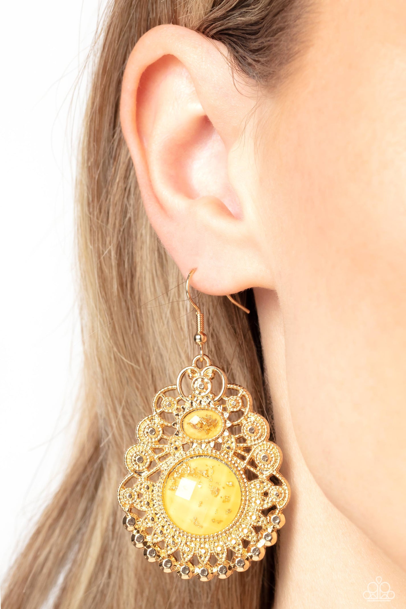 Welcoming Whimsy - yellow - Paparazzi earrings – JewelryBlingThing