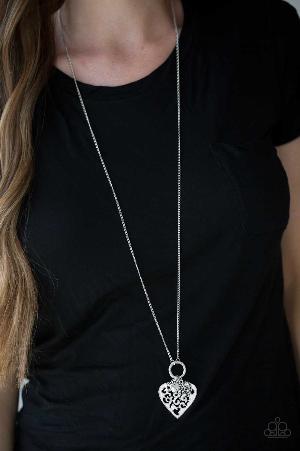 Bountiful Hearts - white - Paparazzi necklace – JewelryBlingThing