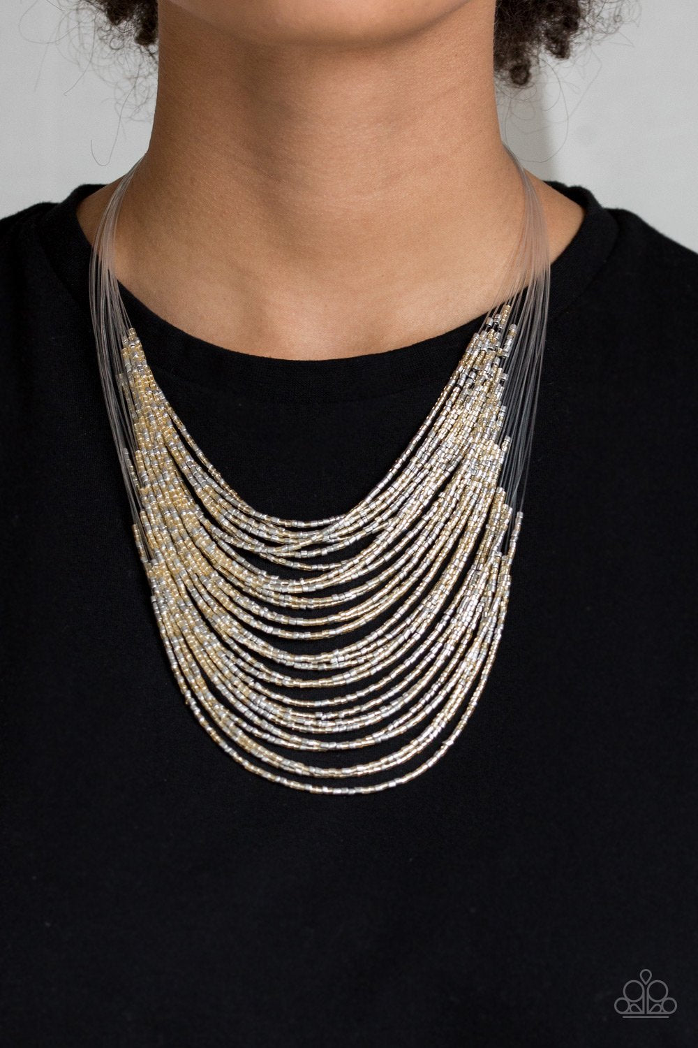 Catwalk Queen - multi (gold) - Paparazzi necklace – JewelryBlingThing