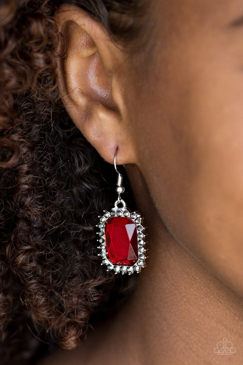 Downtown Dapper - red - Paparazzi earrings – JewelryBlingThing