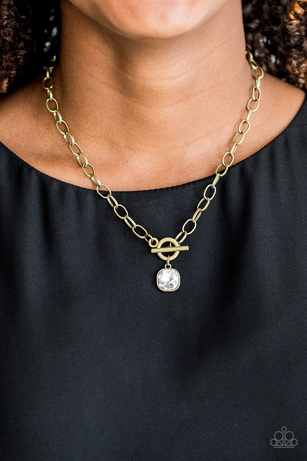 Dynamite Dazzle - brass - Paparazzi necklace – JewelryBlingThing