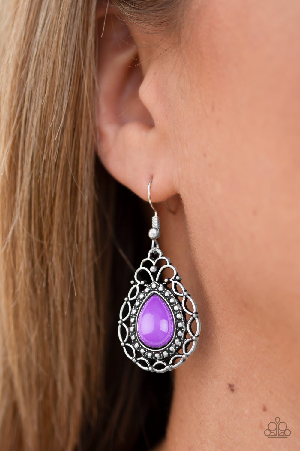 Flirty Finesse - purple - Paparazzi earrings – JewelryBlingThing