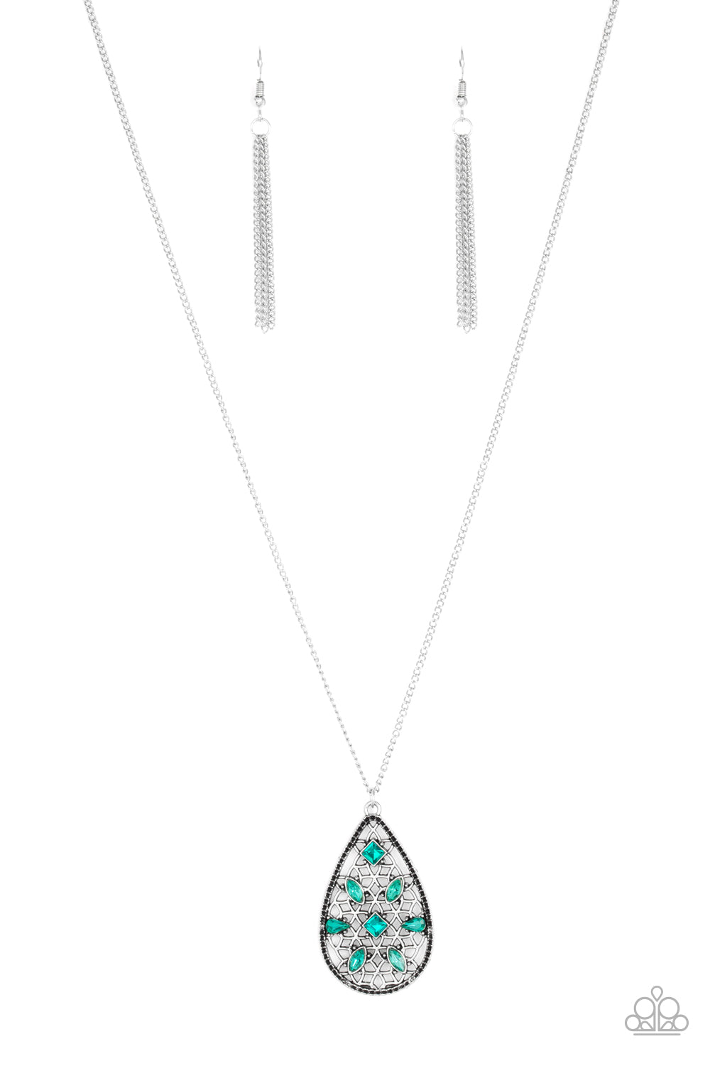 Gala Glimmer - green - Paparazzi necklace – JewelryBlingThing