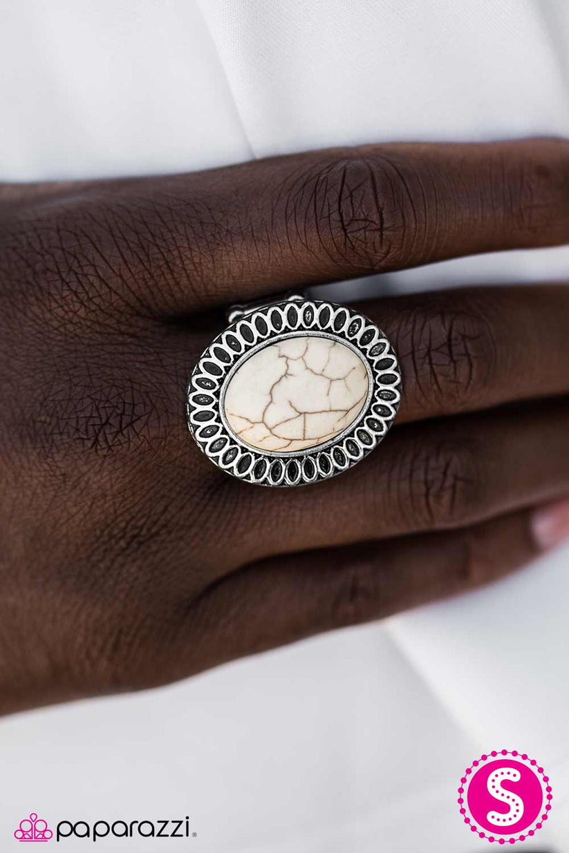 Howdy, Partner! - White - Paparazzi ring – JewelryBlingThing