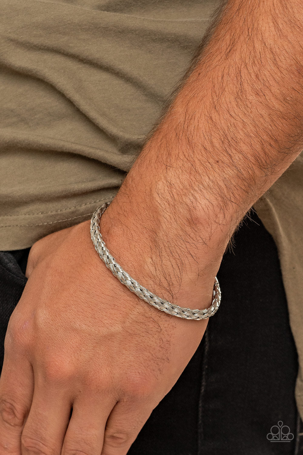 Metalhead Medley - silver - Paparazzi mens bracelet – JewelryBlingThing