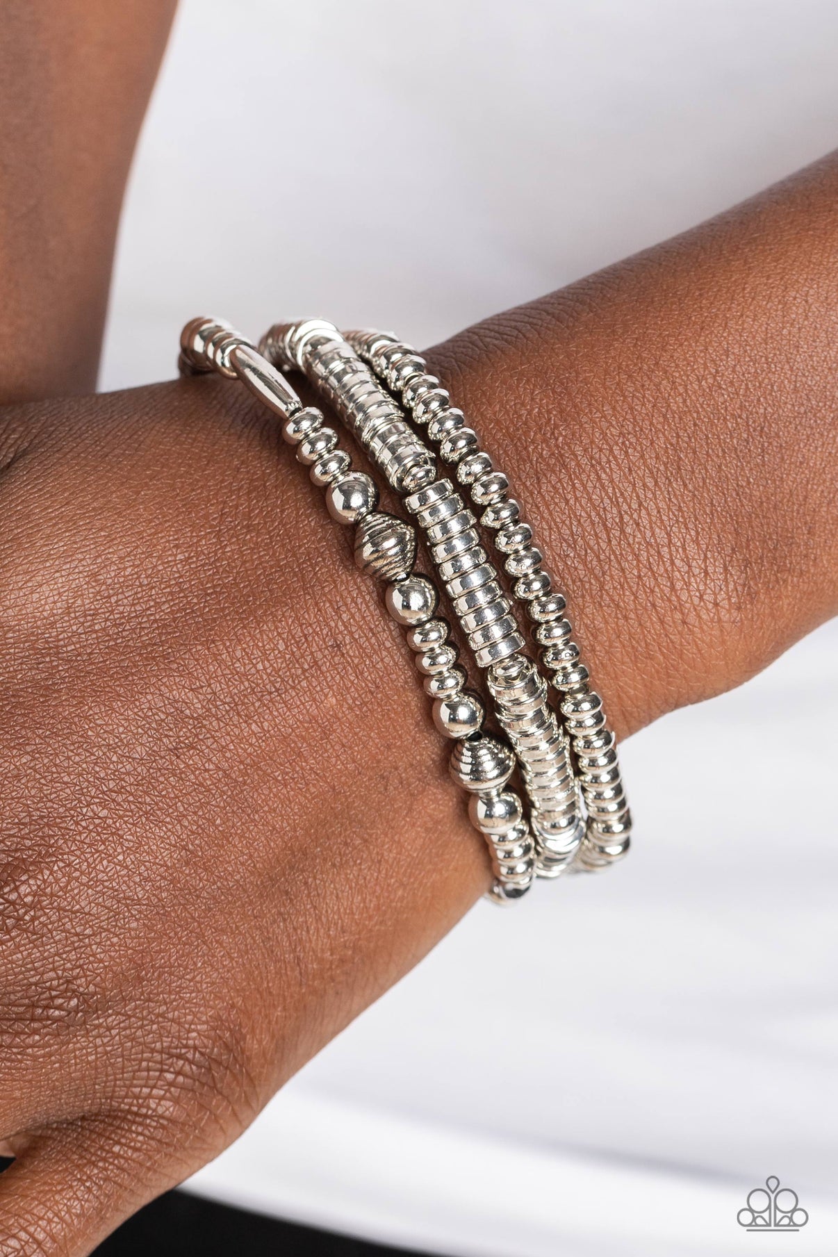 Monochromatic Medley - silver - Paparazzi bracelet – JewelryBlingThing