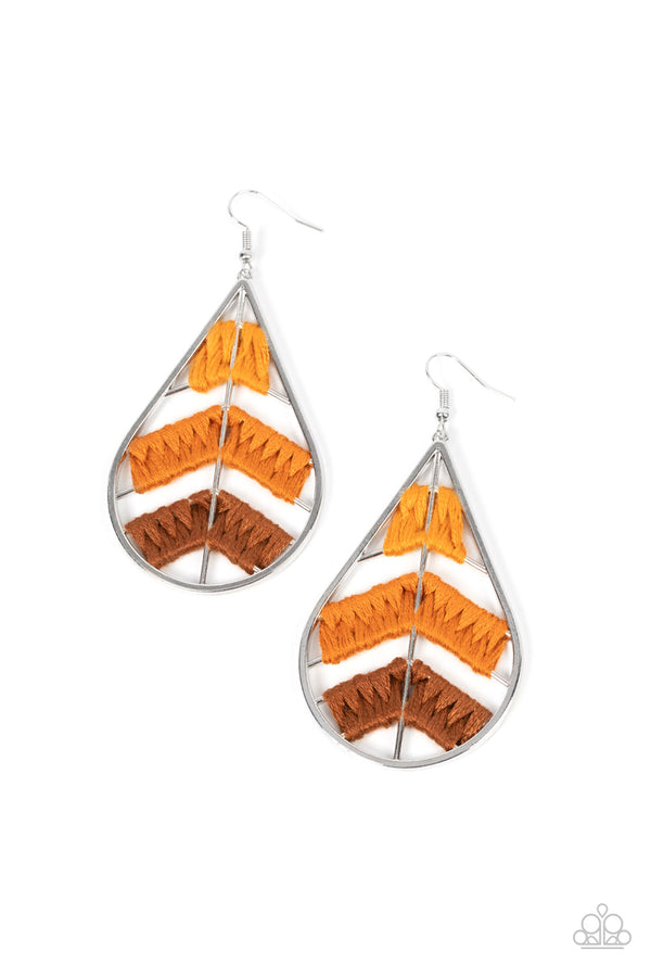 Nice Threads - orange - Paparazzi earrings – JewelryBlingThing