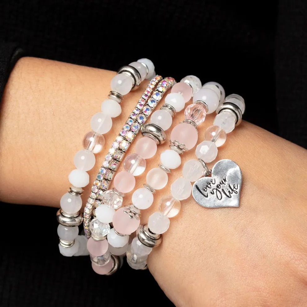 Optimistic Opulence - multi (pink) - Paparazzi bracelet – JewelryBlingThing