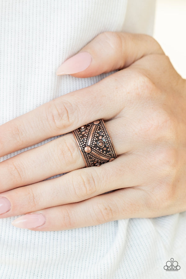 Primal Patterns - copper - Paparazzi ring – JewelryBlingThing