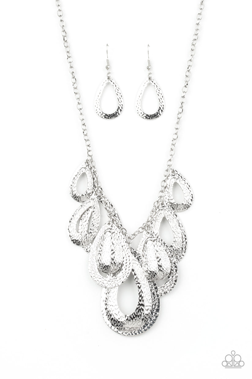 Teardrop Tempest - silver - Paparazzi necklace – JewelryBlingThing