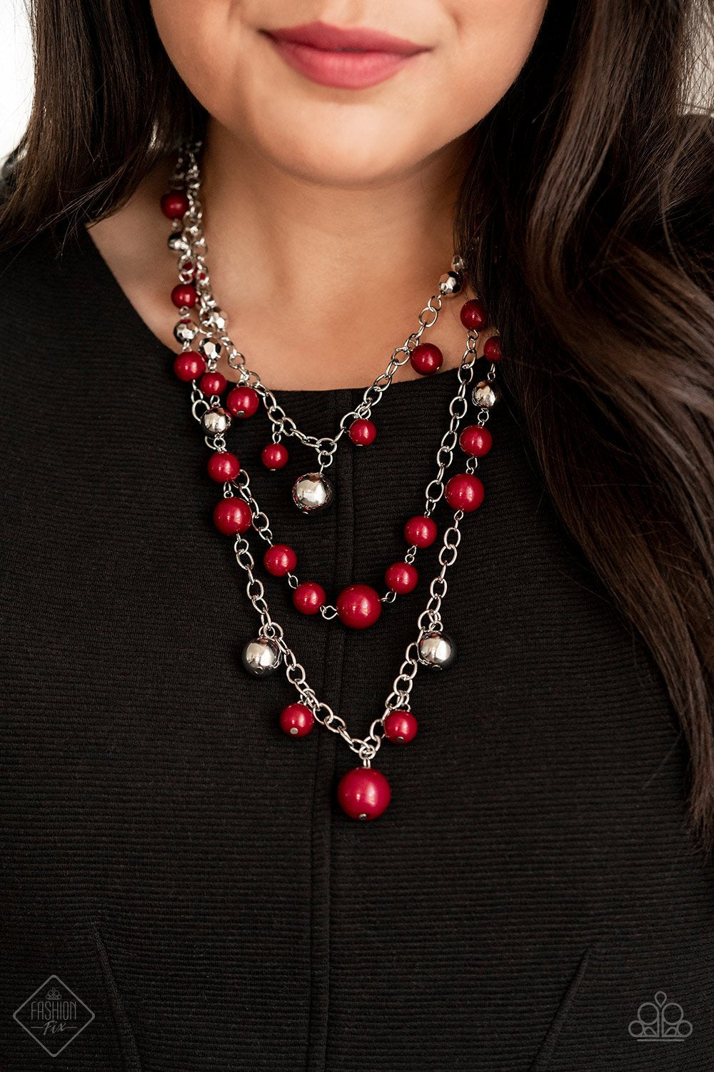 The Partygoer - red - Paparazzi necklace – JewelryBlingThing