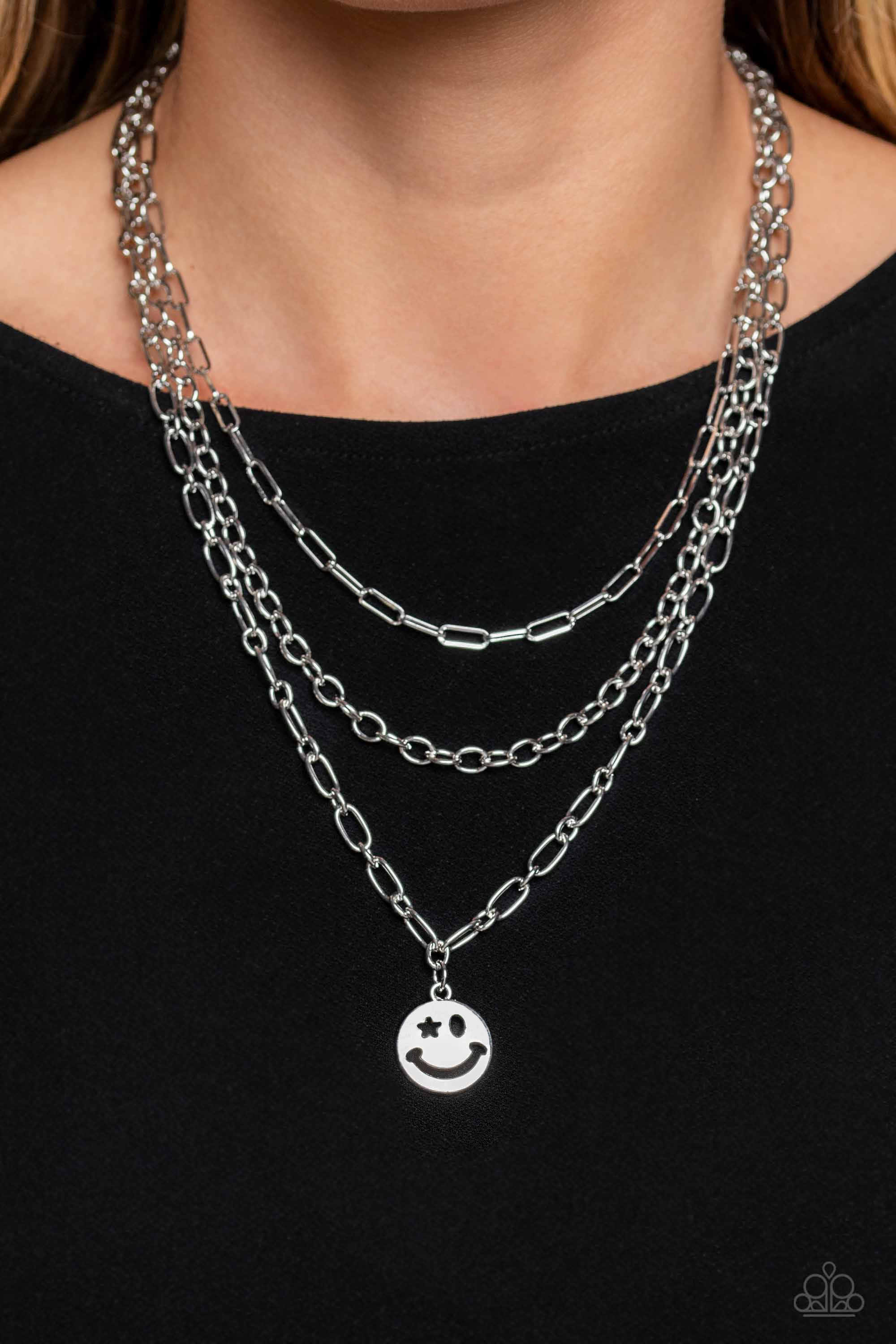 Winking Wanderer - silver - Paparazzi necklace – JewelryBlingThing